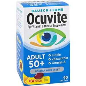 bausch + lomb ocuvite adult 50+ eye vitamin & mineral supplement – 90 softgels (value pack of 3)