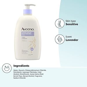 Aveeno Stress Relief Moisturizing Body Lotion with Lavender Scent, Natural Oatmeal to Calm & Relax, Non-Greasy Daily Stress Relief Lotion, 33 fl. oz