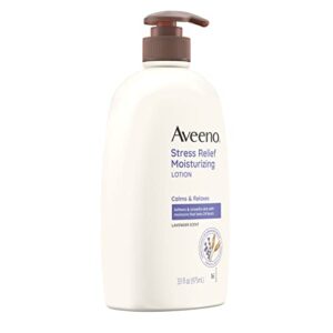 Aveeno Stress Relief Moisturizing Body Lotion with Lavender Scent, Natural Oatmeal to Calm & Relax, Non-Greasy Daily Stress Relief Lotion, 33 fl. oz