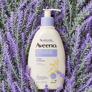 Aveeno Stress Relief Moisturizing Body Lotion with Lavender Scent, Natural Oatmeal to Calm & Relax, Non-Greasy Daily Stress Relief Lotion, 33 fl. oz