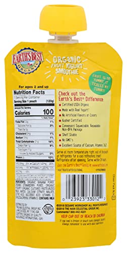 Earth's Best Organic Strawberry Banana Fruit Yogurt Smoothie, 4.2 oz