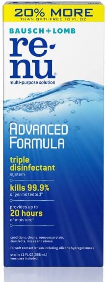 Renu Advanced Formula All Day Moisture Multi-Purpose Eye Contact Lens Solution 12 Fluid Ounces (Pack of 2)