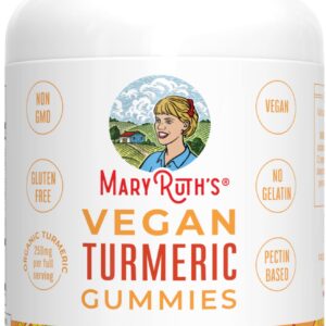 MaryRuth Organics Turmeric Gummies | Organic Turmeric Curcumin Extract | Chewable Turmeric Supplement | Vegan, Non-GMO, Gluten Free | Peach, Mango & Lemon Flavor | 250 mg per Serving | 120 Count