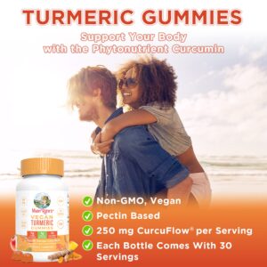 MaryRuth Organics Turmeric Gummies | Organic Turmeric Curcumin Extract | Chewable Turmeric Supplement | Vegan, Non-GMO, Gluten Free | Peach, Mango & Lemon Flavor | 250 mg per Serving | 120 Count