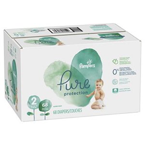 Diapers Size 2, 68 Count - Pampers Pure Protection Disposable Baby Diapers, Hypoallergenic and Unscented Protection, Super Pack (Old Version)