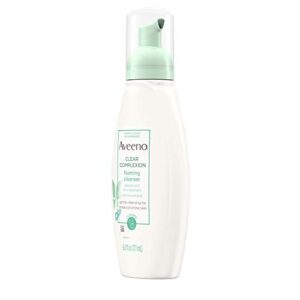 Aveeno Clear Complexion Foaming Facial Cleanser, Scentless, 6 Fl Oz (Pack of 1) Package may vary