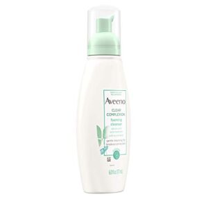 Aveeno Clear Complexion Foaming Facial Cleanser, Scentless, 6 Fl Oz (Pack of 1) Package may vary