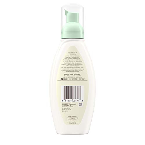 Aveeno Clear Complexion Foaming Facial Cleanser, Scentless, 6 Fl Oz (Pack of 1) Package may vary