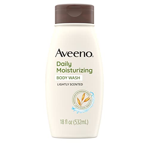 Aveeno Daily Moisturizing Body Wash for Dry & Sensitive Skin, Hydrating Oat Body Wash Nourishes Dry Skin With Moisture, Soothing Prebiotic Oat & Rich Emollients, Light Fragrance, 18 fl. oz