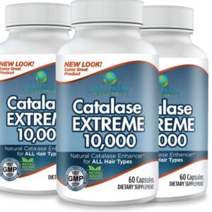 Catalase Extreme 10,000 3 Month Supply Catalase Enzyme Hair Supplement with 10,000 iu's of Catalase, Saw Palmetto, FoTi, Biotin, Paba, and More 180 Count