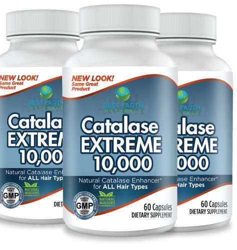 Catalase Extreme 10,000 3 Month Supply Catalase Enzyme Hair Supplement with 10,000 iu's of Catalase, Saw Palmetto, FoTi, Biotin, Paba, and More 180 Count