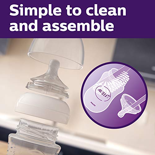 Philips Avent Natural Baby Bottle, Clear, 4 Oz, 4 Pack, SCF010/47