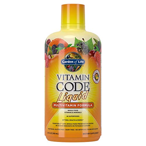 Garden of Life Multivitamin - Vitamin Code Liquid Raw Whole Food Vitamin Supplement, Vegetarian, No Preservatives, Orange Mango, 30oz Liquid - Packaging May Vary