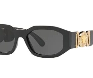 Versace VE 4361 GB1/87 Black Plastic Geometric Sunglasses Grey Lens