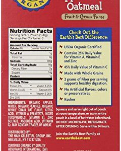 Earth's Best Organic Stage 2, Apple, Peach & Oatmeal, 4.2 Ounce Pouch (Pack of 6)