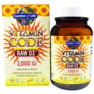 garden of life, vitamin code, raw d3, 2,000 iu, 60 vegetarian capsules