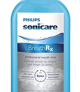 Philips Sonicare BreathRx Antibacterial Mouth Rinse, Blue, Clean Mint, 16 Fl Oz