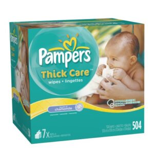 pampers thickcare touch of chamomile wipes refill, 7x box 504 count