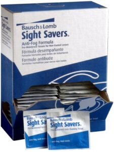 lens cleaning wipes by bausch & lomb, pre-moistened tissues, anti-fog, cleans glass and plastic