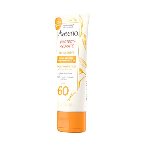 Aveeno Protect + Hydrate Moisturizing Body Sunscreen Lotion With Broad Spectrum Spf 60 & Prebiotic Oat, Weightless & Refreshing Feel, Paraben-free, Oil-free, Oxybenzone-free, 3.0 ounces