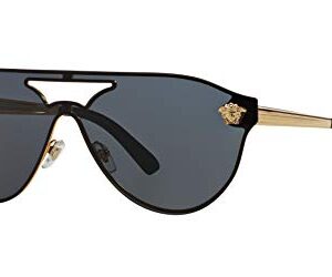 Versace Woman Sunglasses Gold Frame, Dark Grey Lenses, 0MM