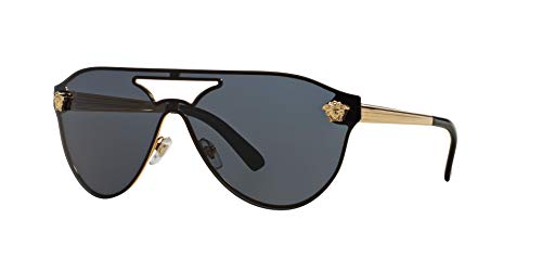 Versace Woman Sunglasses Gold Frame, Dark Grey Lenses, 0MM