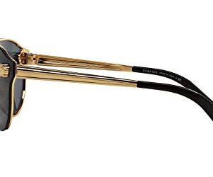 Versace Woman Sunglasses Gold Frame, Dark Grey Lenses, 0MM