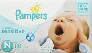 diapers newborn/size 0 (< 10 lb), 80 count – pampers swaddlers sensitive disposable baby diapers, super pack