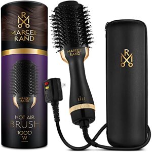 professional hair dryer brush for women, 2 in 1 volumizing brush dryer, oval brush blow dryer 75mm with a hard travel case and premium gift box