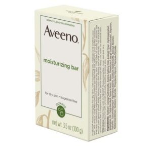 Aveeno Gentle Moisturizing Bar Facial Cleanser with Nourishing Oat for Dry Skin, Fragrance-free, Dye-Free, & Soap-Free, 3.5 oz (Pack of 2)