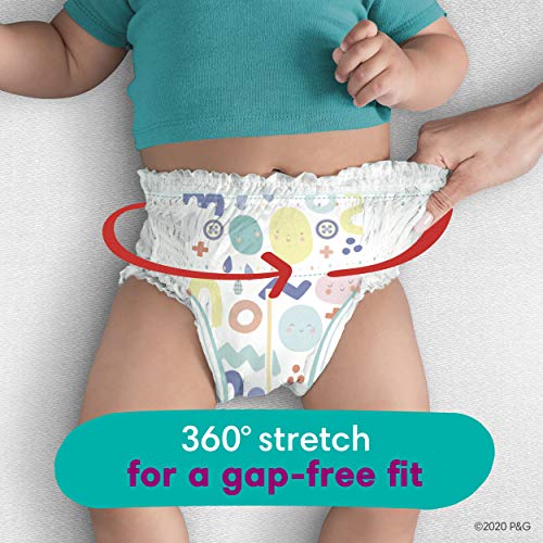 Pampers Pull On Diapers Size 5 and Baby Wipes, Cruisers 360° Fit Disposable Baby Diapers with Stretchy Waistband, 128 Count ONE MONTH SUPPLY with Baby Wipes 6X Pop-Top Packs, 336 Count