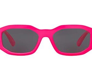 Versace Man Sunglasses Fuxia Fluo Frame, Dark Grey Lenses, 53MM