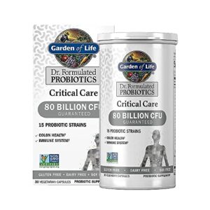 garden of life dr. formulated probiotics critical care 80 billion cfu 15 strains colon health and immune system, 30 capsules