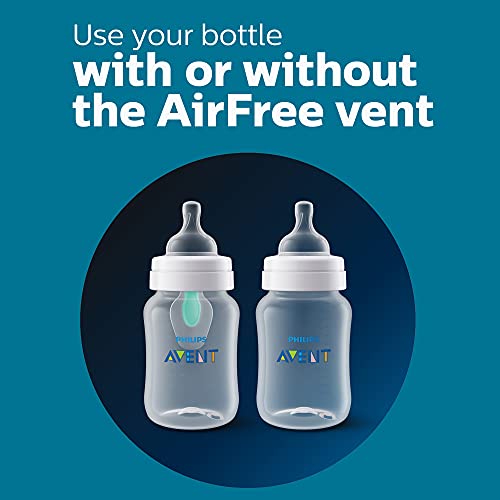 Philips Avent Anti-Colic Baby Bottles with AirFree Vent, 4oz, 4pk, Clear, SCY701/04