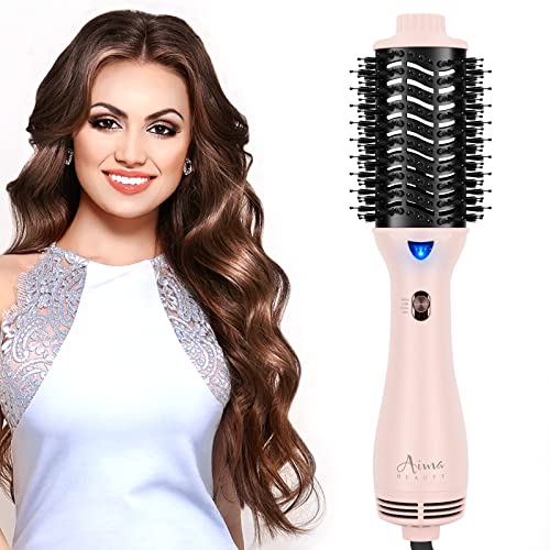 Hair Dryer Brush, Aima Beauty One Step Hair Dryer and Styler Volumizer with Negative Ion for Reducing Frizz and Static, Hair Styling Tools, Pink