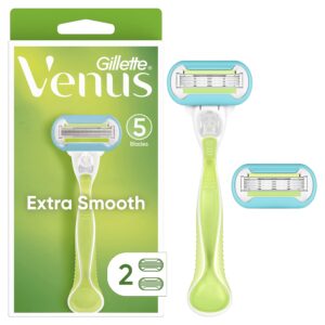 Gillette Venus Extra Smooth Razors for Women, 1 Venus Razor, 2 Razor Blade Refills, Designed for a Close, Smooth Shave