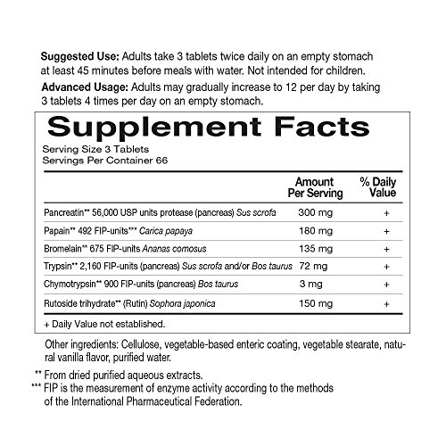 Garden of Life Joint Supplement for Men and Women - Wobenzym N Systemic Enzymes, Clinically Studied Formula for Healthy Joints, Mobility, Flexibility, Post-Exercise Recovery, Gluten Free, 200 Tablets