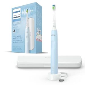 philips sonicare electric toothbrush diamondclean, phillips sonicare rechargeable toothbrush with pressure sensor, sonic electronic toothbrush, travel case, blue