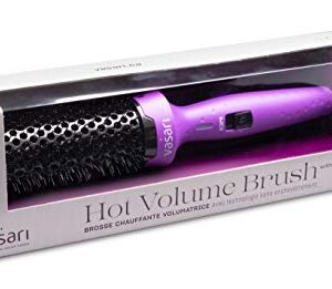 Professional Heated Volume Brush 1 1/2 Inch for Fine to Medium Hair | Large Ionic Ceramic Barrel for Creating Loose Curls and Volume | Hot Round Brush Tangle-Free Tech by Vasari | NOT A Hair Dryer