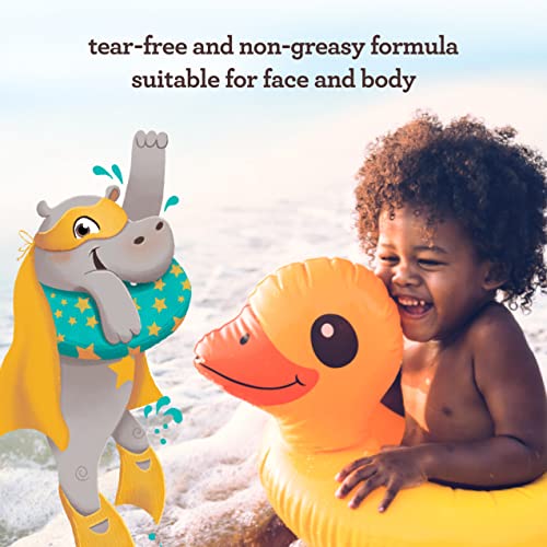 Aveeno Kids Continuous Protection Zinc Oxide Mineral Sunscreen Lotion for Children's Sensitive Skin with Broad Spectrum SPF 50, Tear-Free, Sweat- & Water-Resistant, Non-Greasy, 3 fl. oz