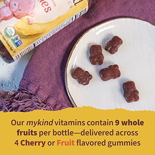 Garden of Life mykind Organics Kids Gummy Vitamins - Fruit - Certified Organic, Non-GMO & Vegan Complete Children's Multi - B12, C & D3 - Gluten, Soy & Dairy Free, 120 Real Fruit Chew Gummies