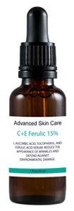 15% vitamin c and vitamin e serum with ferulic acid, skin brightening, collagen boosting, fights hyperpigmentation, boosts collagen, fades dark spots (1 fl oz)