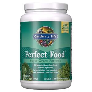 garden of life whole perfect green superfood vegetable dietary powder supplement, 600 g