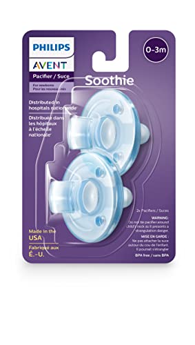 Philips AVENT Soothie Pacifier, Blue, 0-3 Months, 4 Pack, SCF190/43