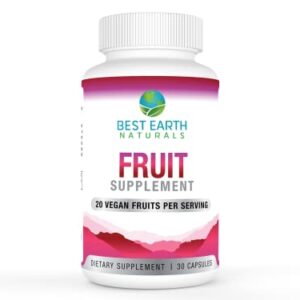 Best Earth Naturals Fruit Supplement - 20 Concentrated Super Food Fruits Per Serving; with Aloe Vera, Cherry, Cranberry, Papaya, Acai, Goji Berry, Pomegranate, and More! Vegan