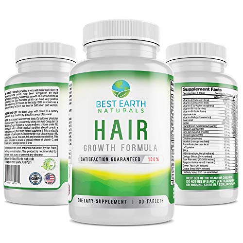 Hair Growth Vitamin Formula to Help Support Thick Full Strong Healthy Hair Follicles & Eyelashes! May Also Help With Hair Breakage Hair Loss Heat Damage for Men & Women