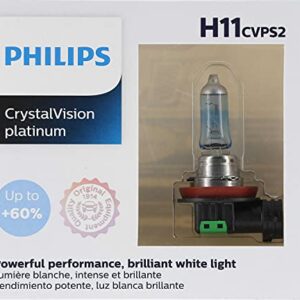 Philips Automotive Lighting H11 CrystalVision Platinum Upgrade Headlight Bulb, Pack of 2