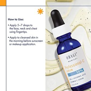 Obagi Vitamin C Serum 10% - Professional C Serum Skin Care – Contains Concentrated L Ascorbic Acid - Helps Minimize the Appearance of Wrinkles, Brightens Skin, and Retains Moisture- 1.0 Fl Oz.