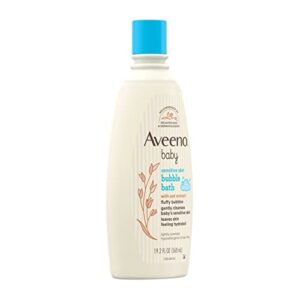 Aveeno Baby Sensitive Skin Bubble Bath with Oat Extract, Gently Cleanses and Leaves Skin Feeling Hydrated, Tear-Free Formula, Hypoallergenic, Paraben-, Phthalate-, Soap- & Dye-Free, 19.2 fl. Oz