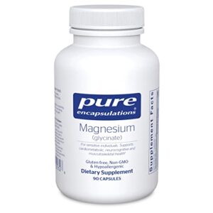 pure encapsulations magnesium (glycinate) | supplement to support stress relief, sleep, heart health, nerves, muscles, and metabolism* | 90 capsules